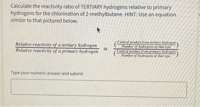 Solved calculate the reactivity ratio of primary, secondary, | Chegg.com
