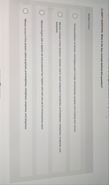 Solved CLARIFY QUESTION: What is the key concept behind this | Chegg.com
