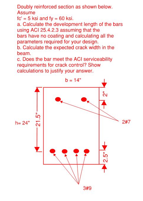 Solved by an EXPERT Doubly reinforced section as shown below. Assume | Chegg.com