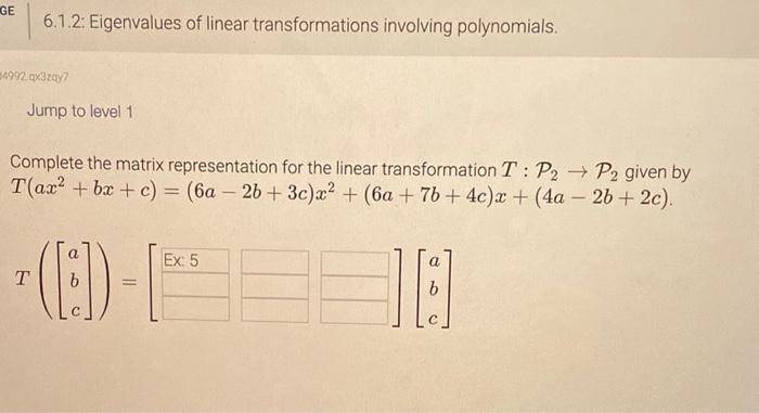 Solved 6.1.2: Eigenvalues of linear transformations | Chegg.com