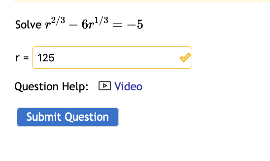 Solved Solve r23-6r13=-5r=Question Help: , | Chegg.com