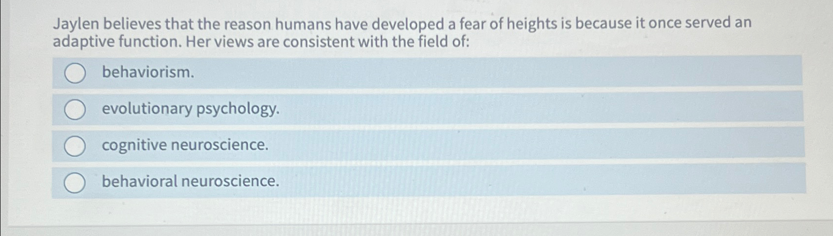 Solved Jaylen believes that the reason humans have developed | Chegg.com