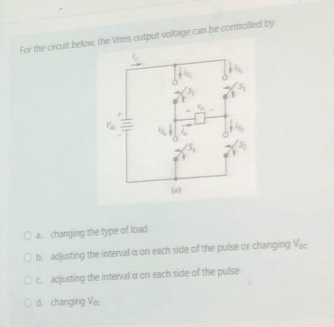 Solved For the circuit below, the Vrms output voltage can be | Chegg.com