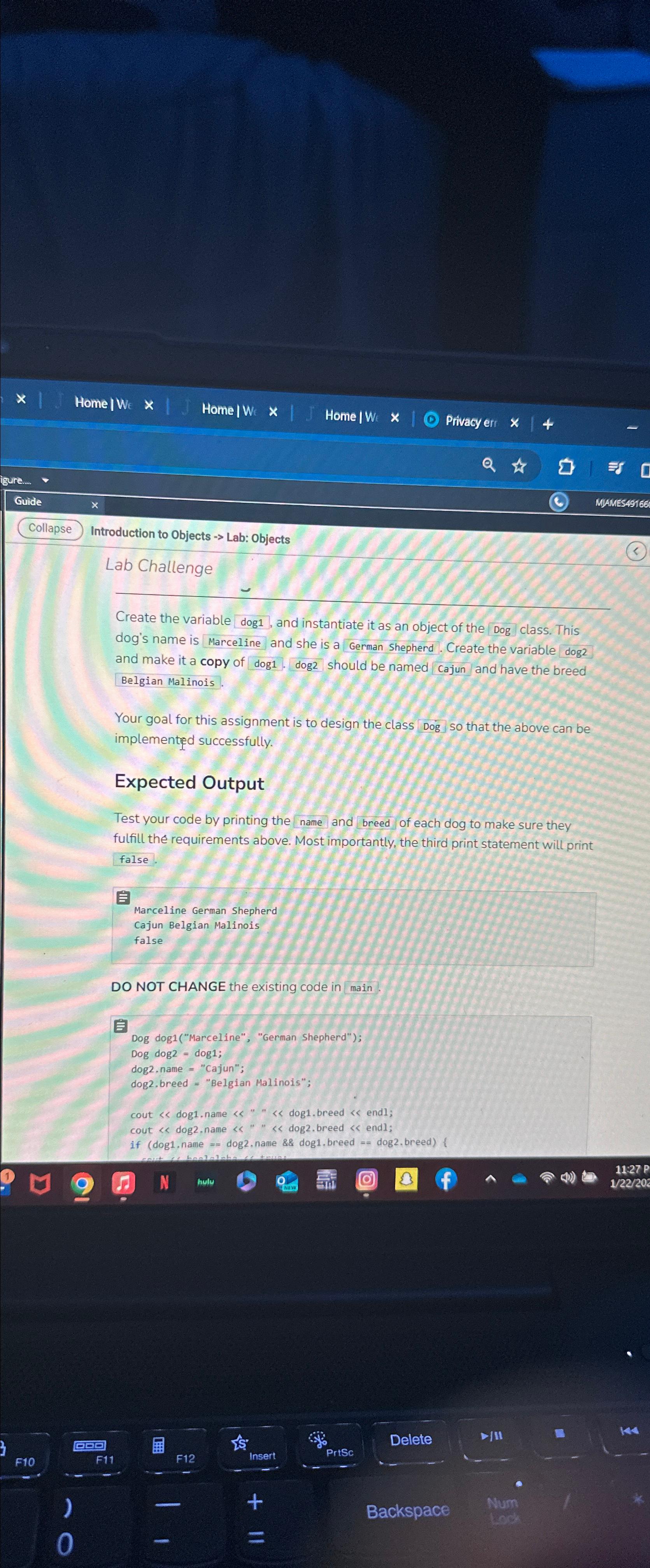 Introduction to Objects → ﻿Lab: ObjectsLab | Chegg.com