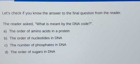 Solved Let's check if you know the answer to the final | Chegg.com