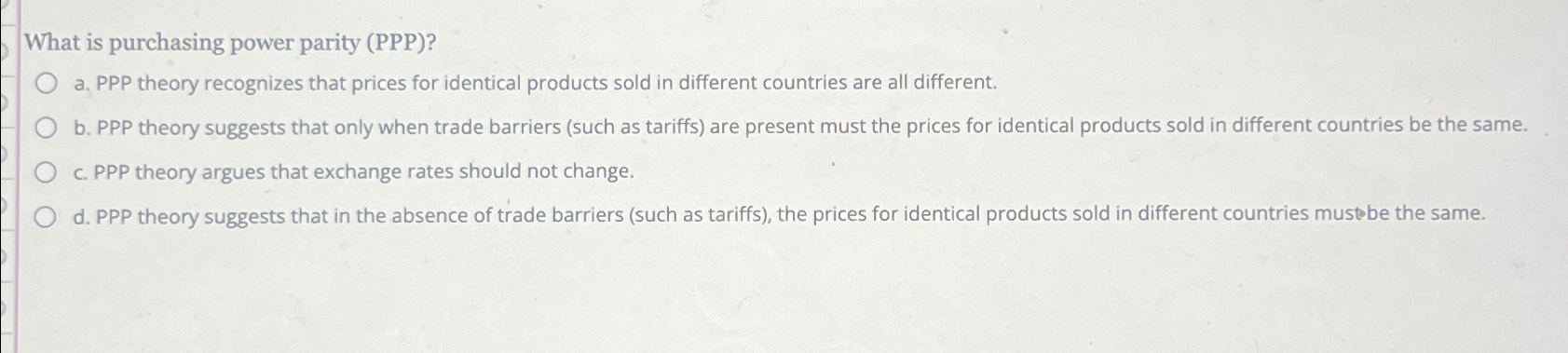 Solved What Is Purchasing Power Parity Ppp A ﻿ppp Theory
