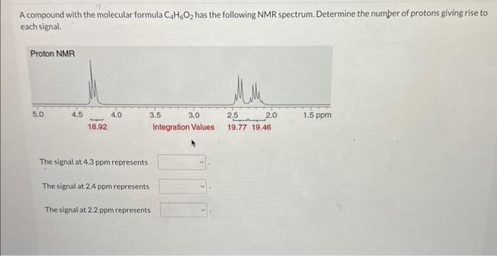 Solved A compound with the molecular formula C4H6O2 has the | Chegg.com