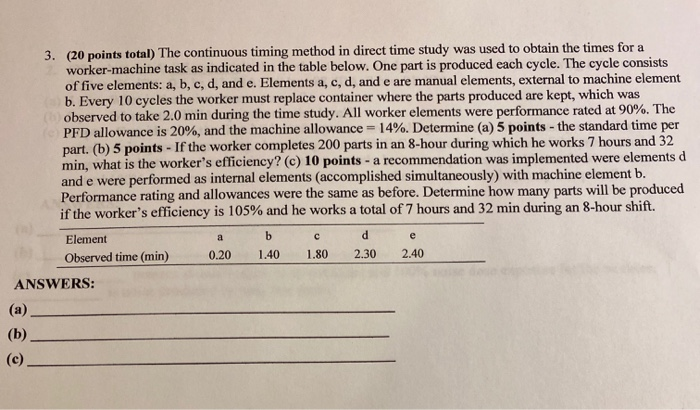 Solved 3. (20 points total) The continuous timing method in | Chegg.com