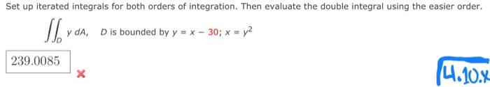 Solved Set up iterated integrals for both orders of | Chegg.com