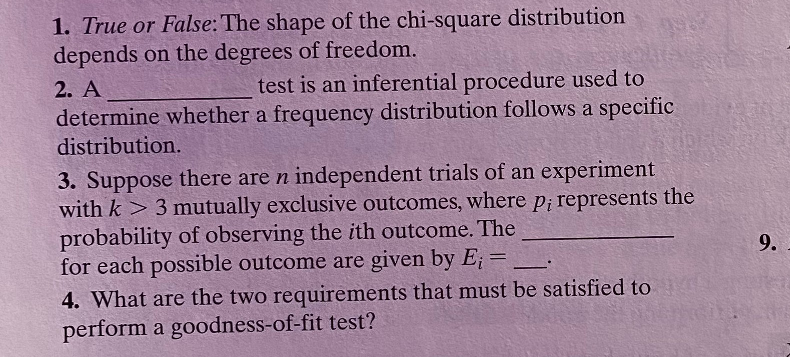 Solved True or False: The shape of the chi-square | Chegg.com