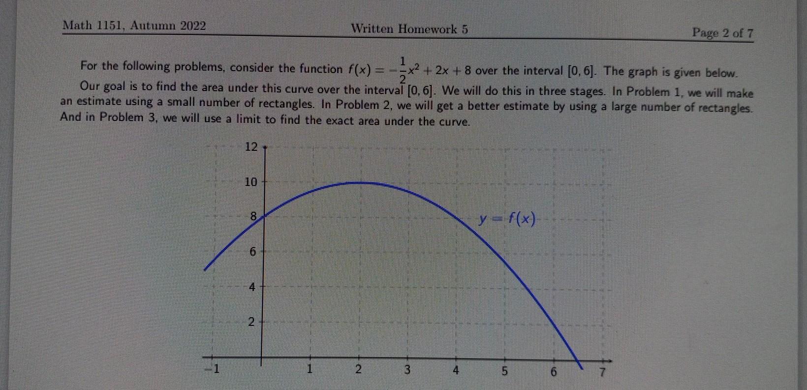 Solved For the following problems, consider the function | Chegg.com
