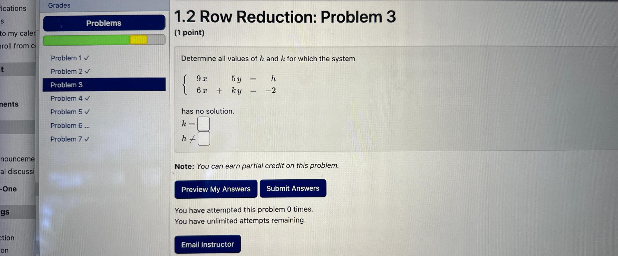 Solved 1.2 ﻿Row Reduction: Problem 3 | Chegg.com
