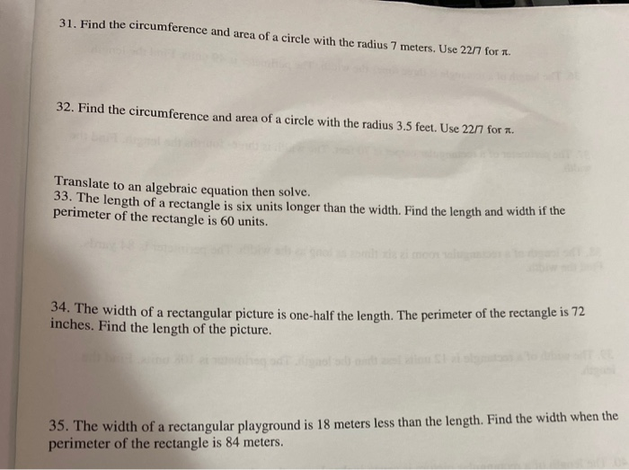 Solved 31. Find the circumference and area of a circle with | Chegg.com