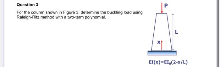 Solved For the column shown in Figure 3, determine the | Chegg.com