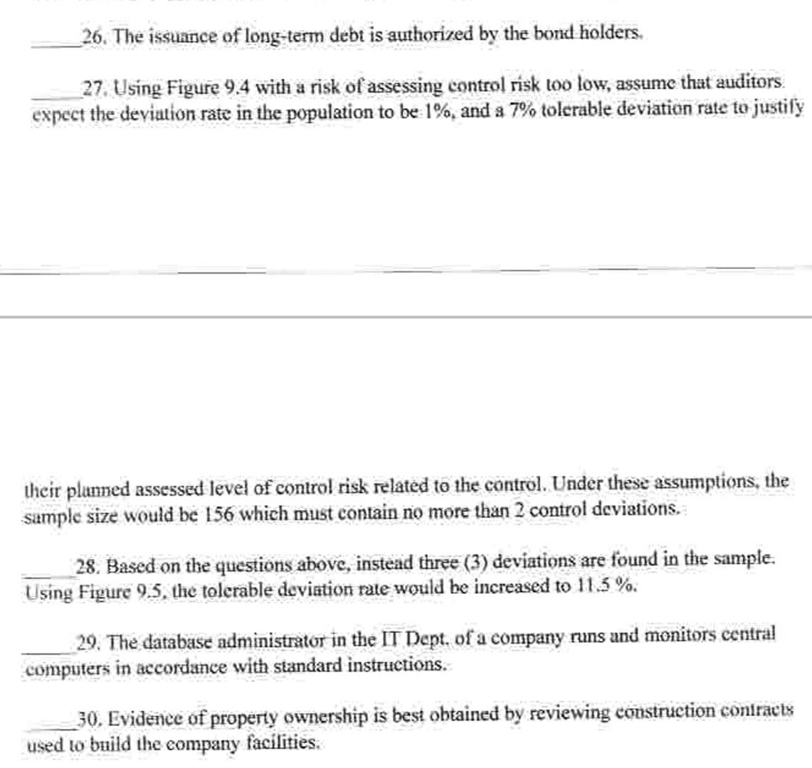 Solved Modified True/ False - There are 30 statements below. | Chegg.com