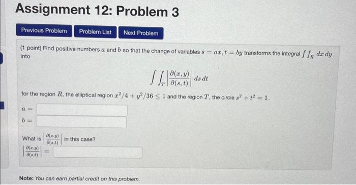 (1 point) Find the Jacobian, ∂(s,t,u)∂(x,y,z), where | Chegg.com