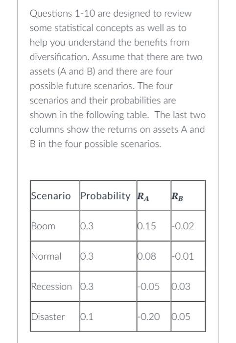 Solved Questions 1-10 are designed to review some | Chegg.com