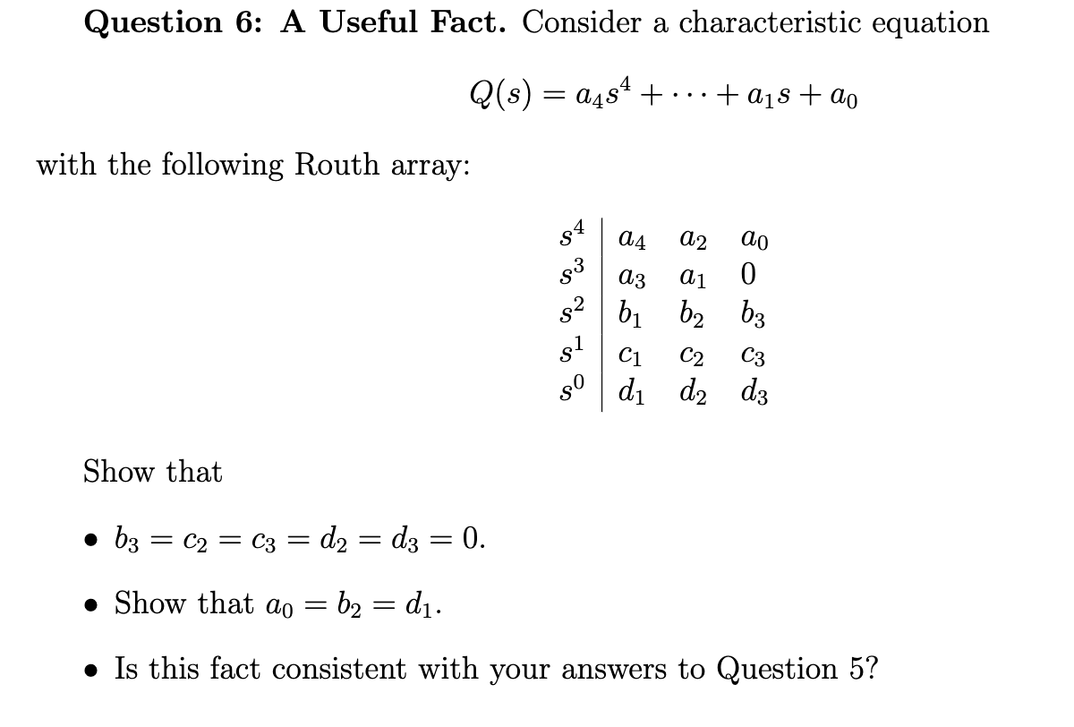 Solved Question 6: A Useful Fact. Consider a characteristic | Chegg.com