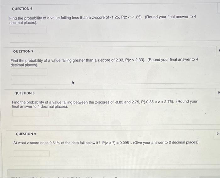 Solved Find the probability of a value falling less than a | Chegg.com