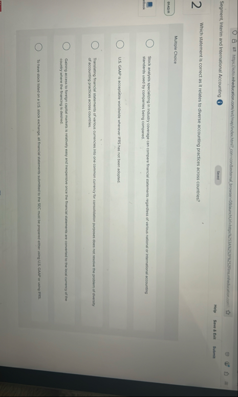 Solved Segment, Interim and International AccountingHelpSowe | Chegg.com