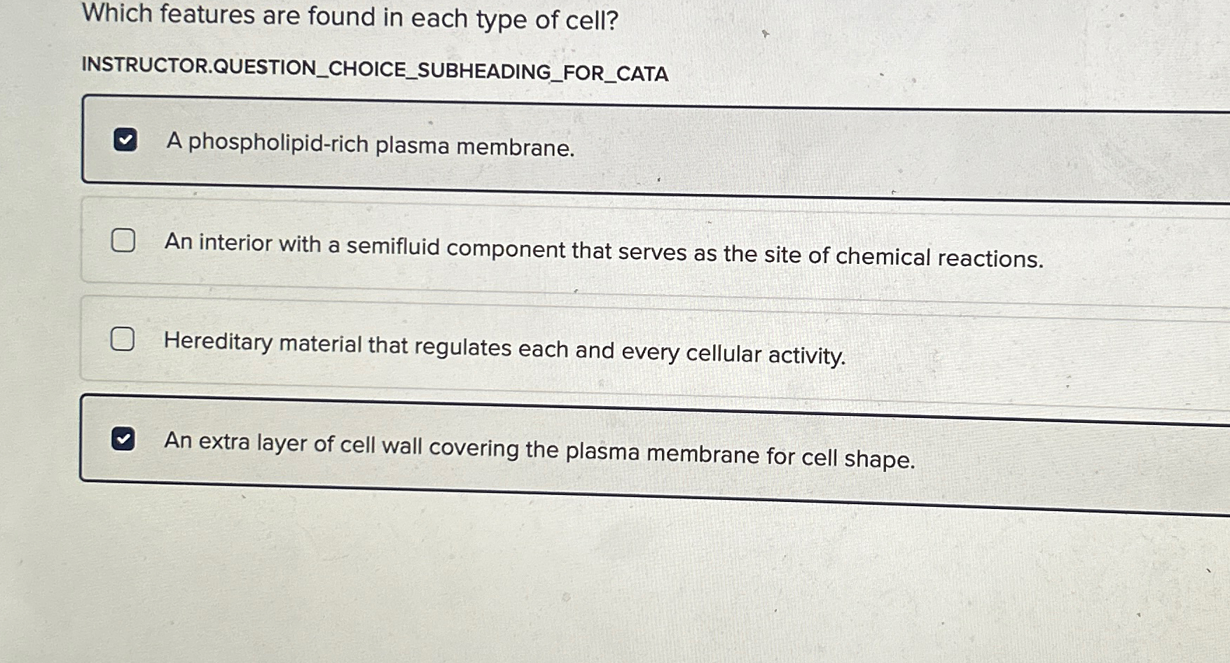 Solved Which features are found in each type of | Chegg.com