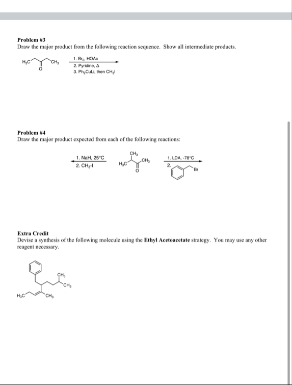 Solved Problem #3Draw the major product from the following | Chegg.com