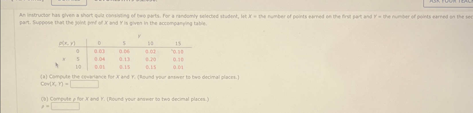 Solved An instructor has given a short quiz consisting of | Chegg.com