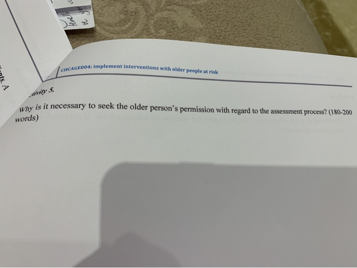 Solved 2 Penel CHCAGE004. Implement interventions with older | Chegg.com