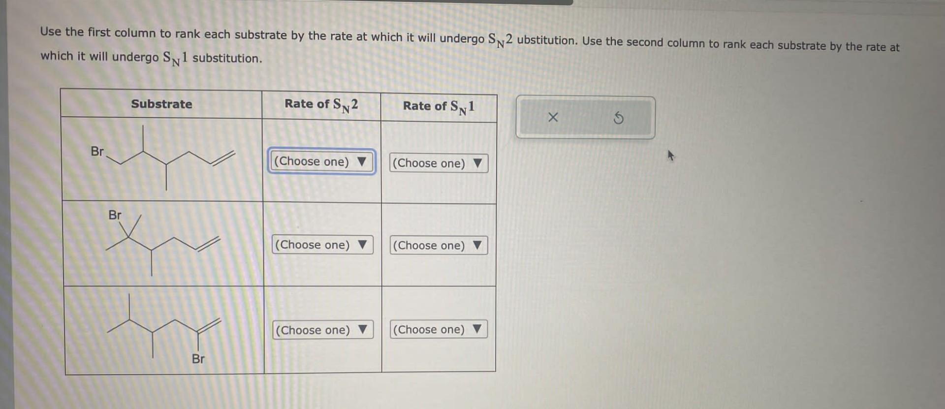 Solved Use the first column to rank each substrate by the | Chegg.com