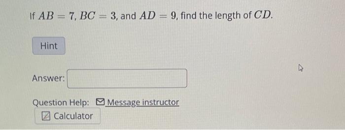Solved If AB=9,BC=5, and CD=6, find the length of hypotenuse | Chegg.com