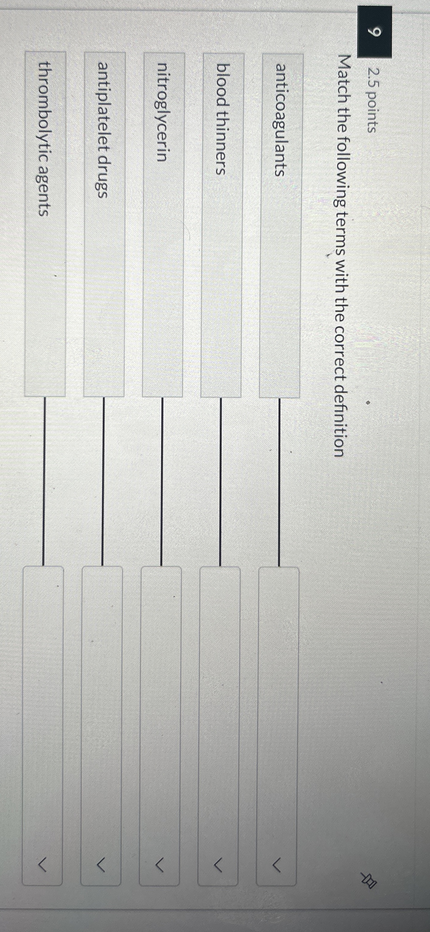 Solved 92.5 ﻿pointsMatch the following terms with the | Chegg.com