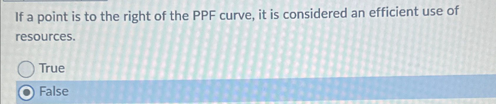 Solved If a point is to the right of the PPF curve, it is | Chegg.com