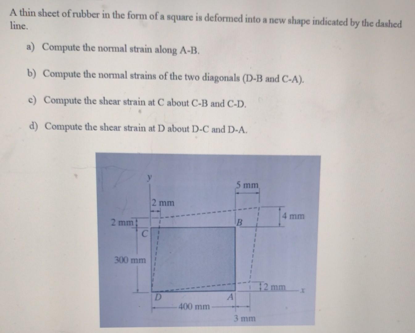 Solved A thin sheet of rubber in the form of a square is | Chegg.com