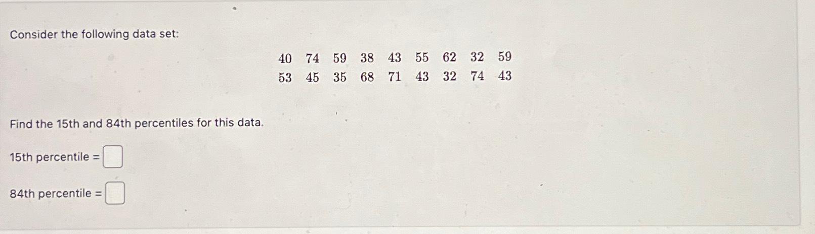 Solved Consider the following data | Chegg.com