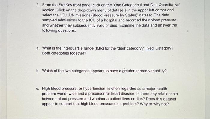 Solved Descriptive Statistics for one Quantitative and one | Chegg.com