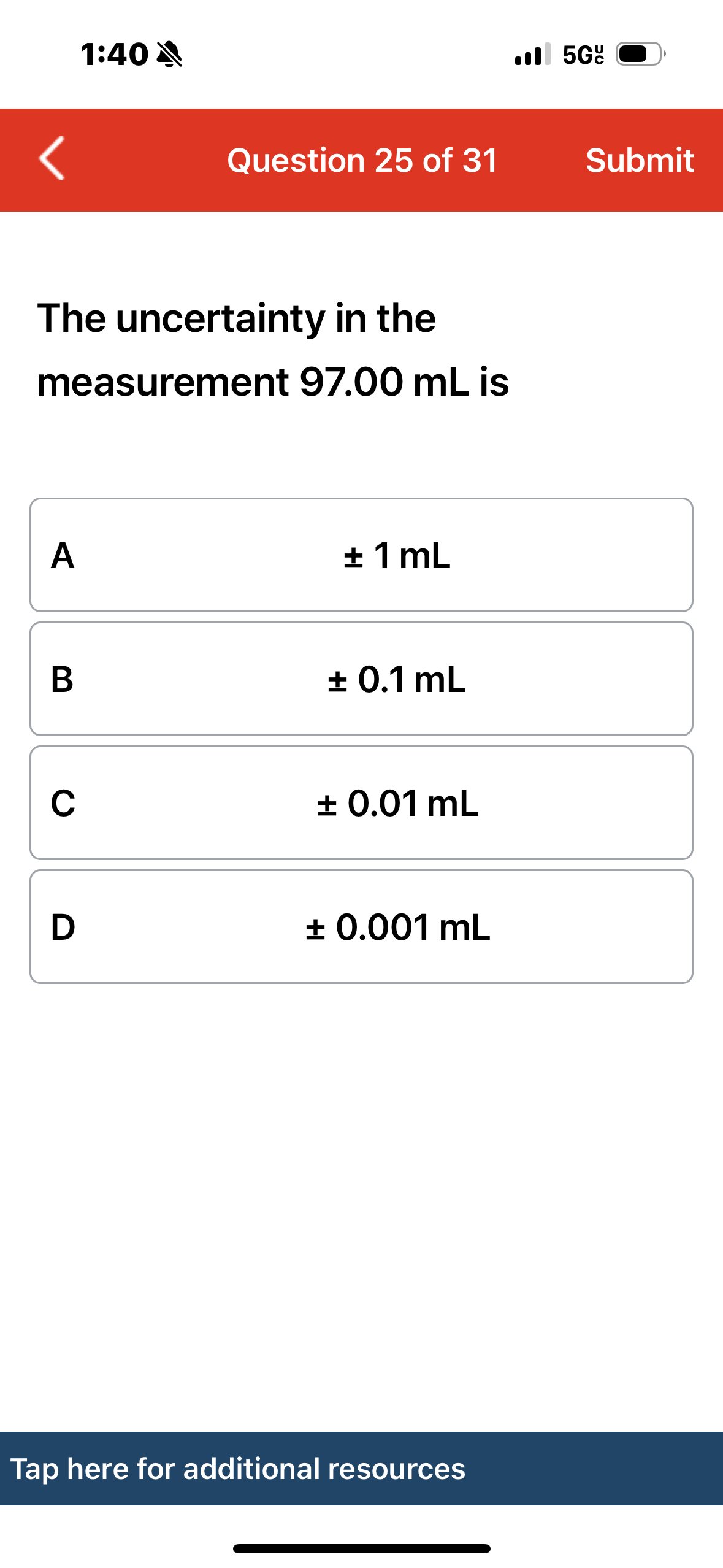 Solved The uncertainty in themeasurement 97.00 ﻿mL | Chegg.com