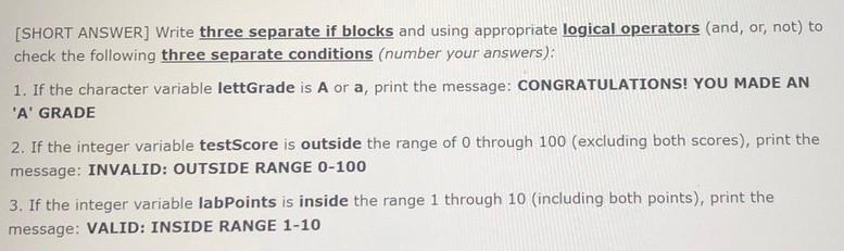 Solved [SHORT ANSWER] Assume the string variables firstName | Chegg.com