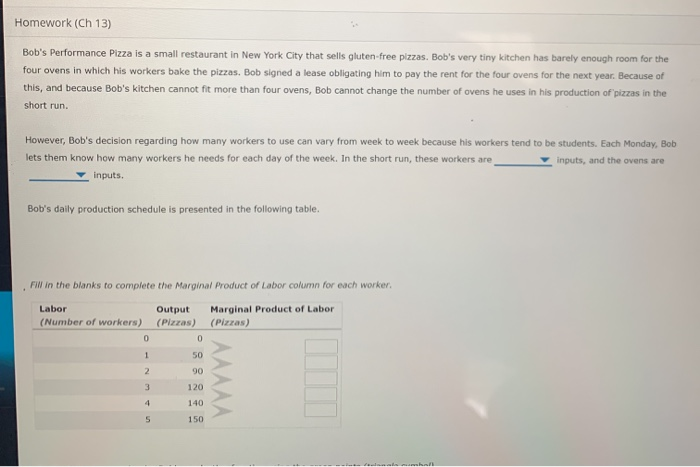 Solved Homework (Ch 13) Bob's Performance Pizza is a small | Chegg.com
