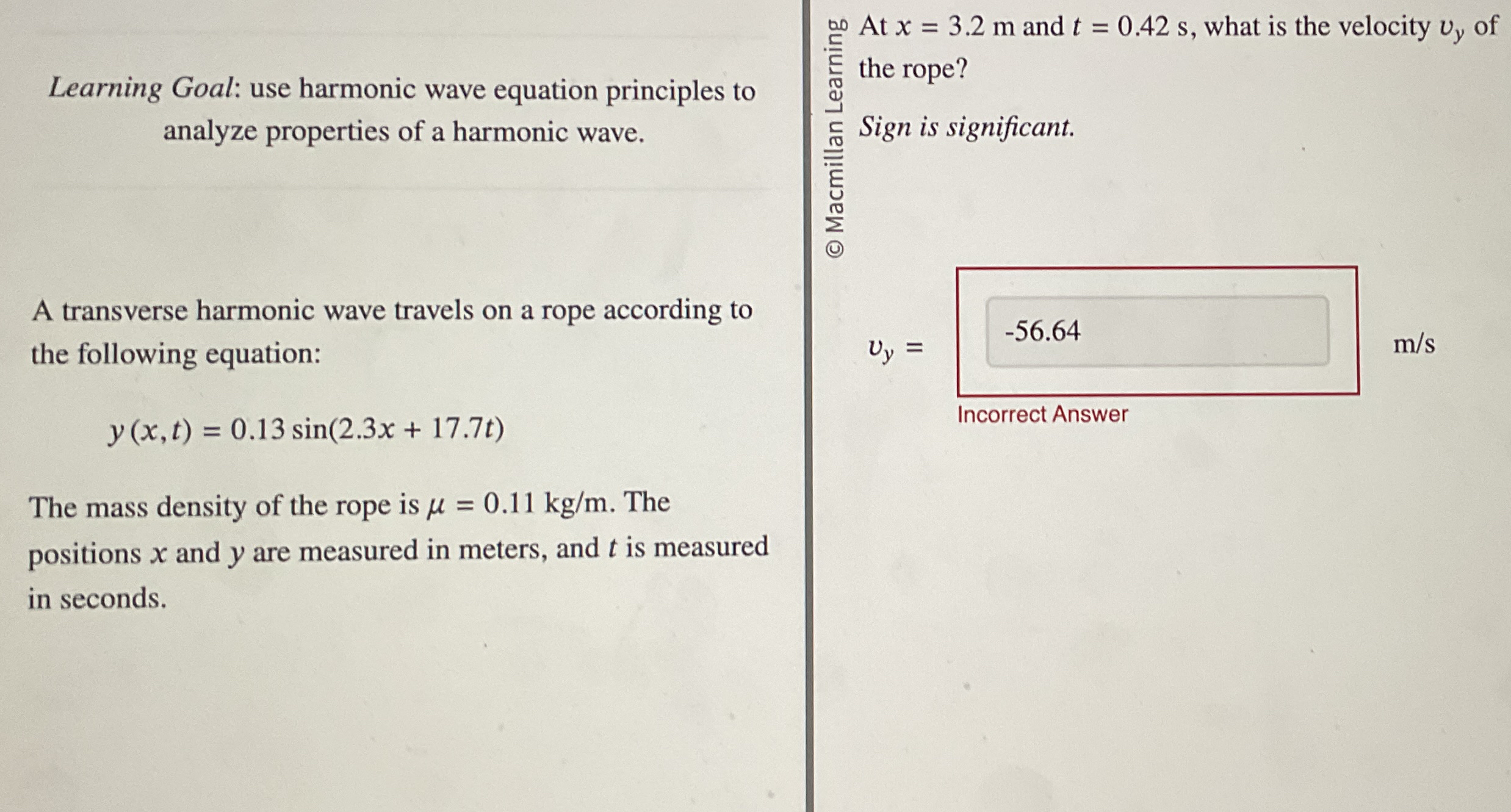 Solved Learning Goal: use harmonic wave equation principles | Chegg.com