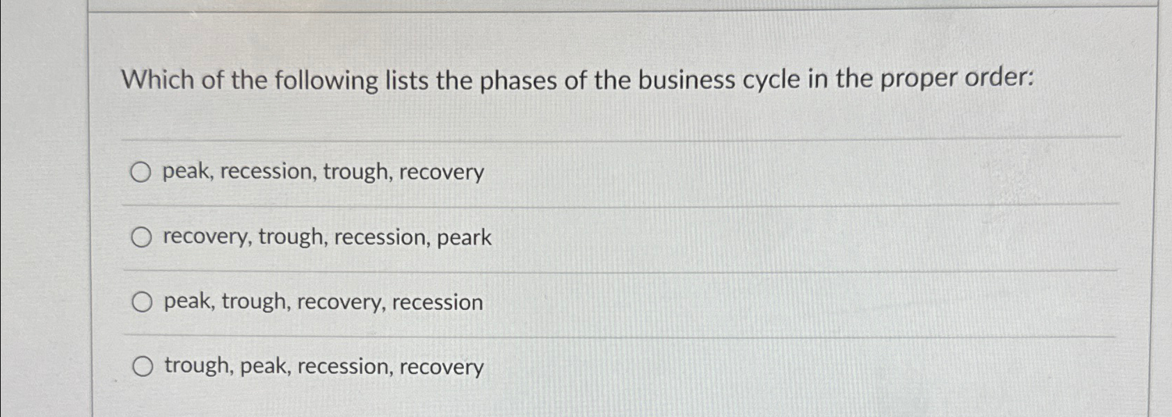 Solved Which of the following lists the phases of the | Chegg.com