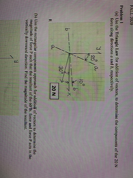 Solved FALL 2020 Problem 1 (a) Use the Triangle Law for | Chegg.com