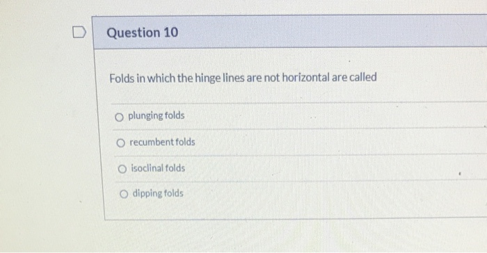 Solved Question 10 Folds in which the hinge lines are not | Chegg.com