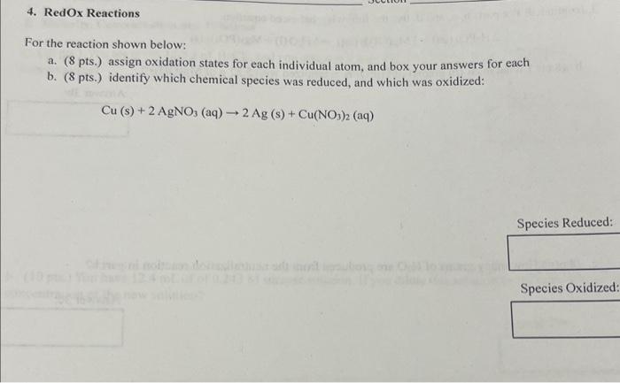 Solved For the reaction shown below: a. (8 pts.) assign | Chegg.com