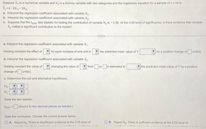 Solved Suppose X1 is a numerical variable and X2 is a dummy | Chegg.com