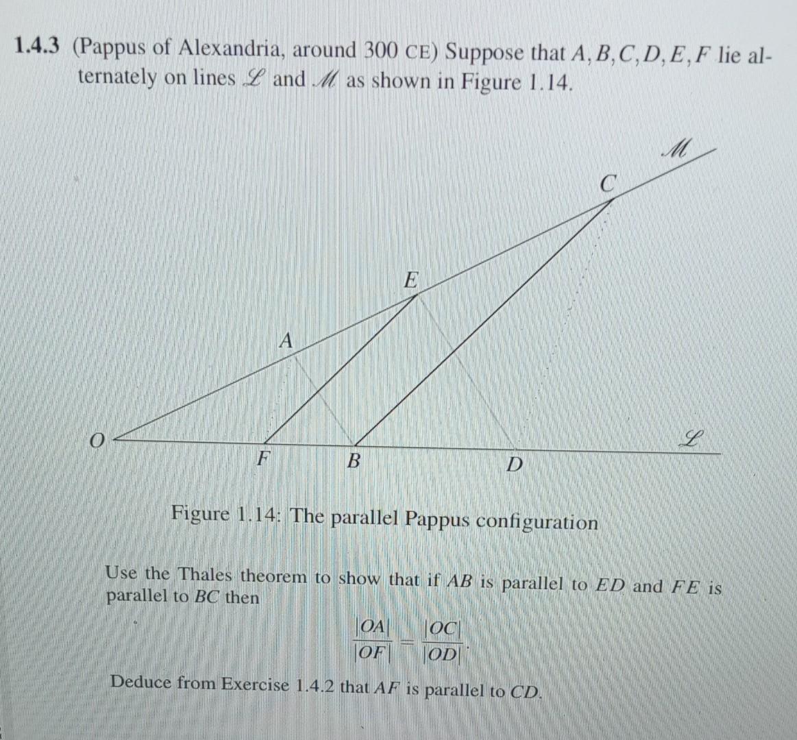 Solved 1.4.3 (Pappus of Alexandria, around 300CE ) Suppose | Chegg.com