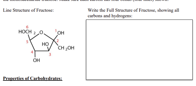 Solved Write the Full Structure of Fructose, showing all | Chegg.com
