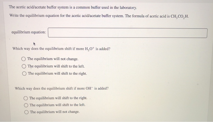 Solved The acetic acid/acetate buffer system is a common | Chegg.com