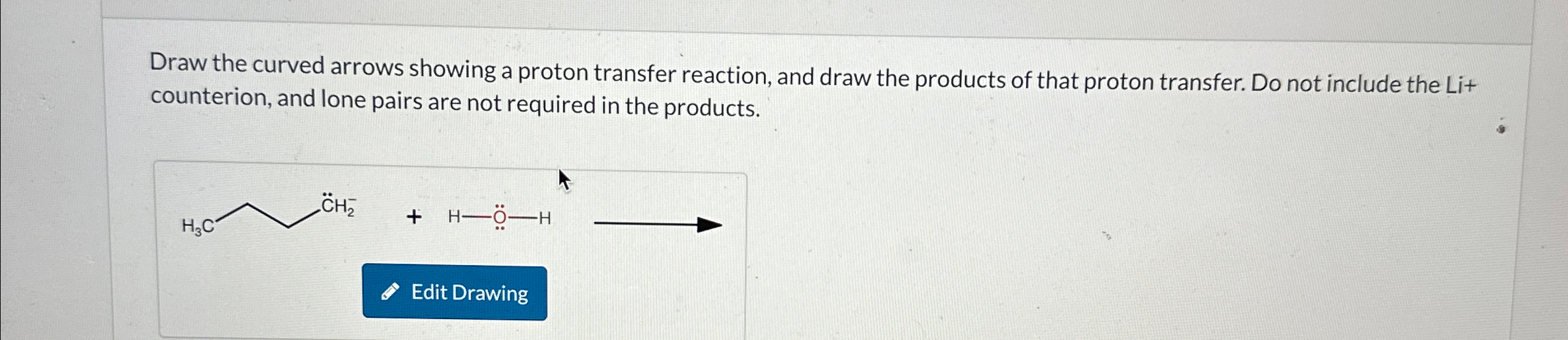 Solved Draw the curved arrows showing a proton transfer | Chegg.com