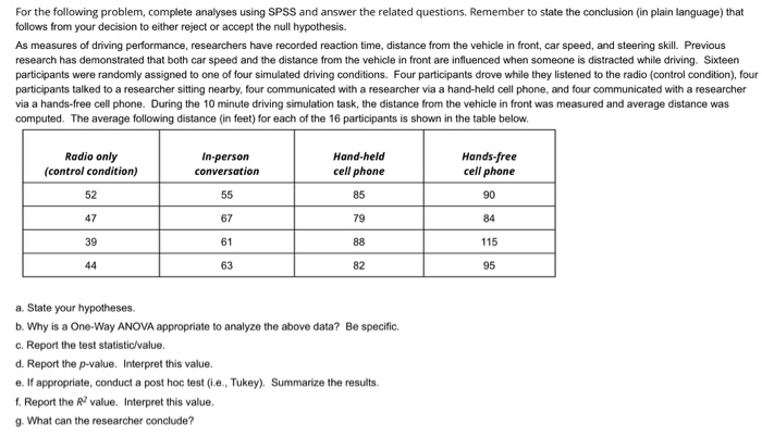 Solved For the following problem, complete analyses using | Chegg.com