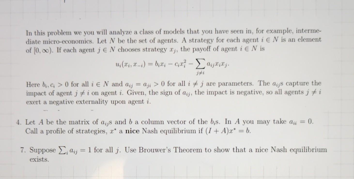 Solved In this problem we you will analyze a class of models | Chegg.com